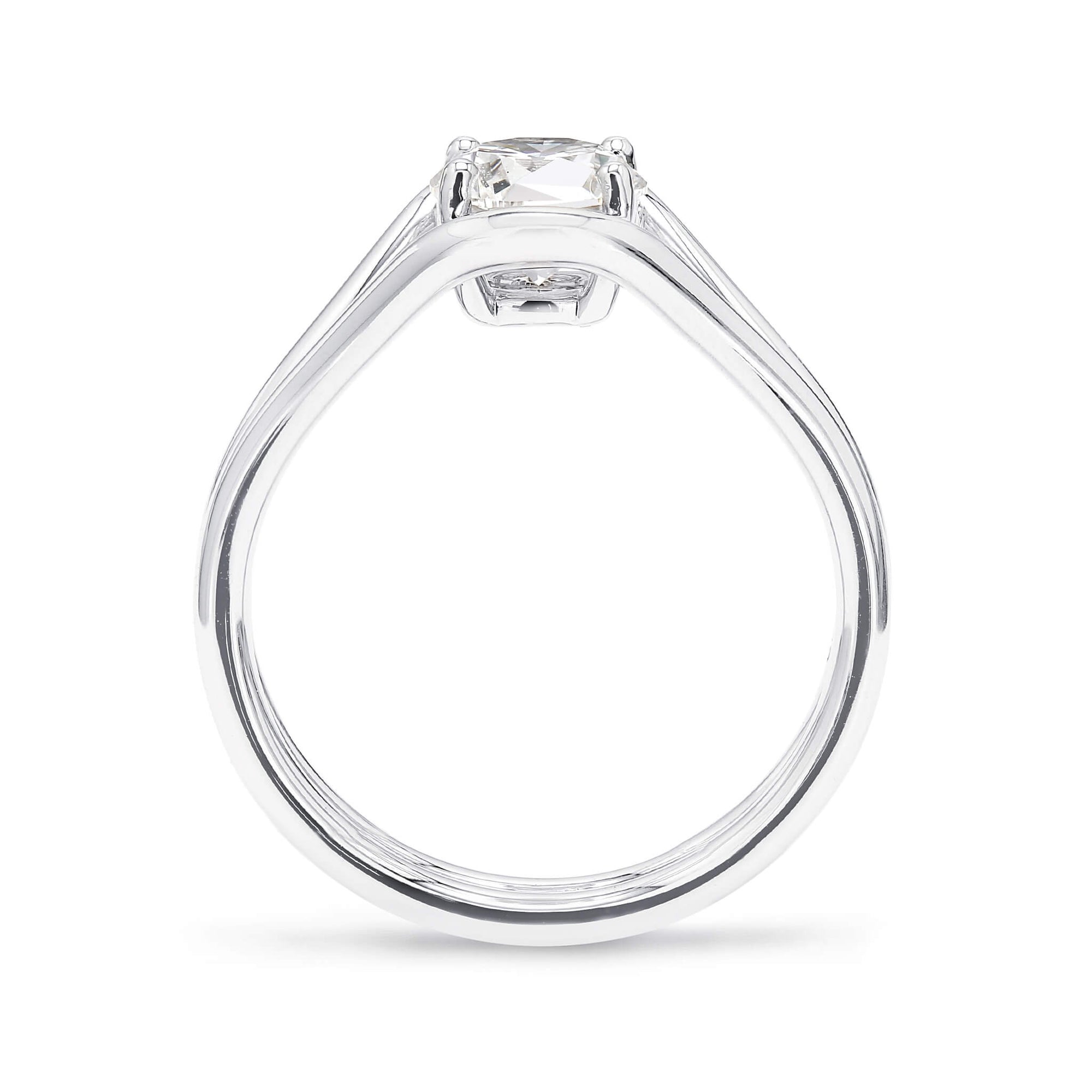 Round Brilliant Double Silhouette Diamond - 0.7ct - 18K White Gold ...