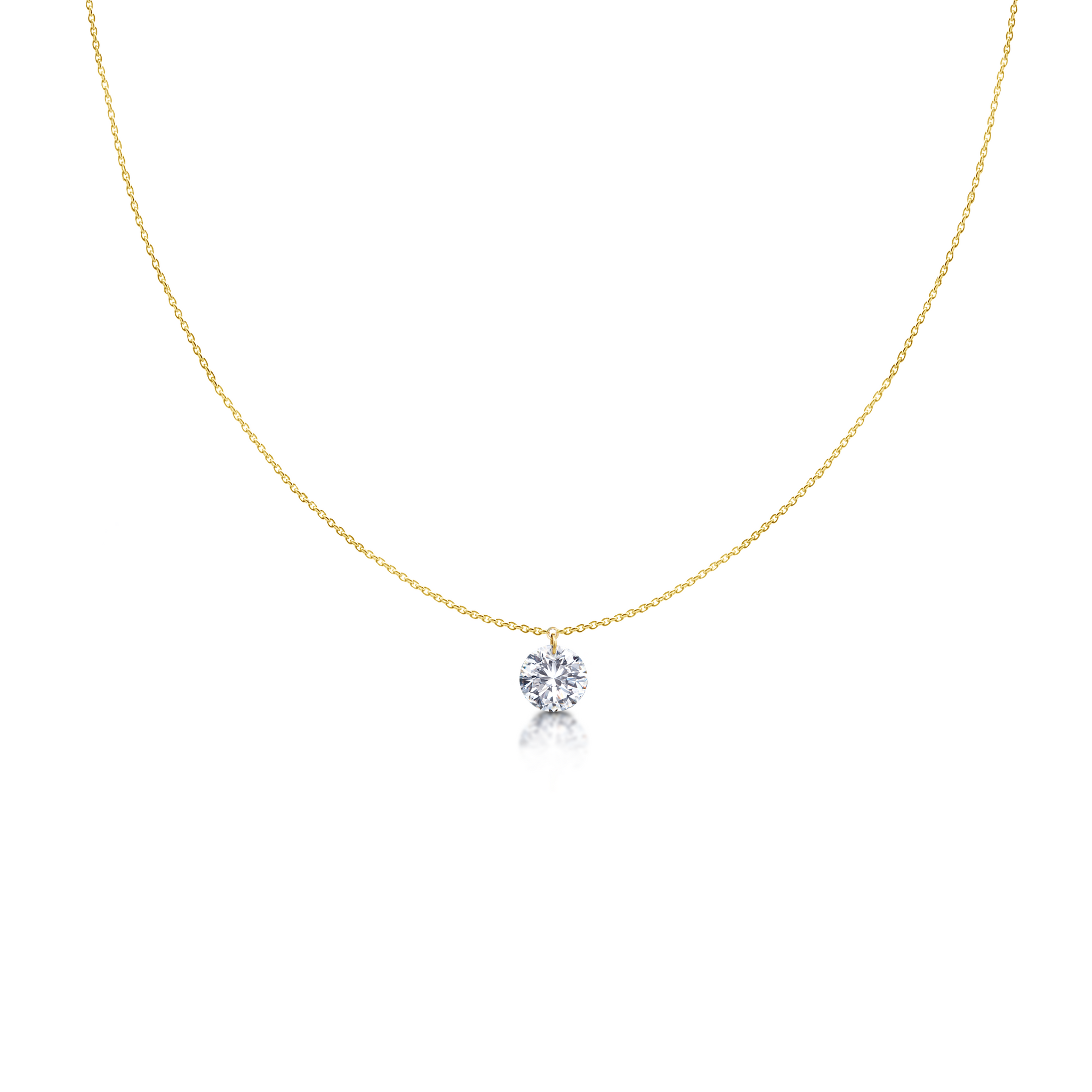 Frameless Diamond Solitaire Necklace